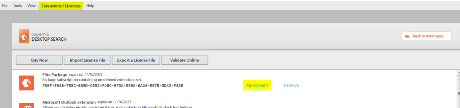 2Checkout (2CO) myAccount VS Copernic support account | Copernic
